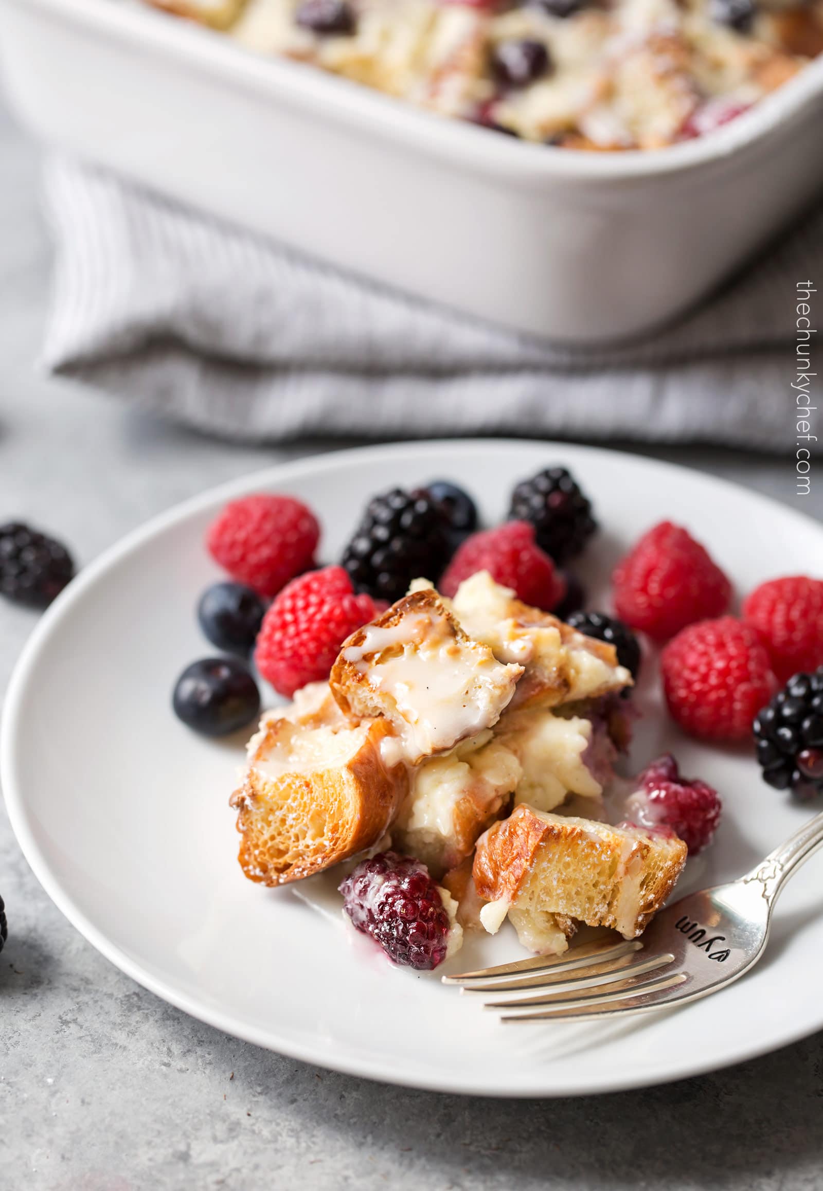 Mixed Berry Overnight Croissant Breakfast Bake The Chunky Chef