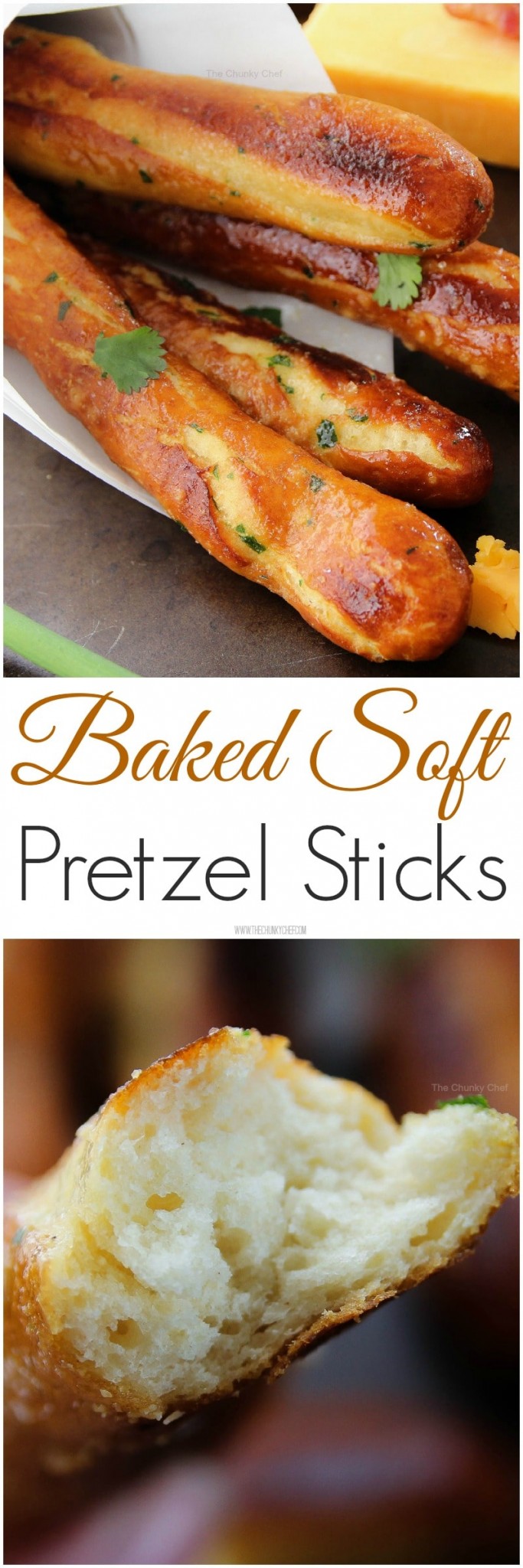 Baked Soft Pretzel Sticks - The Chunky Chef