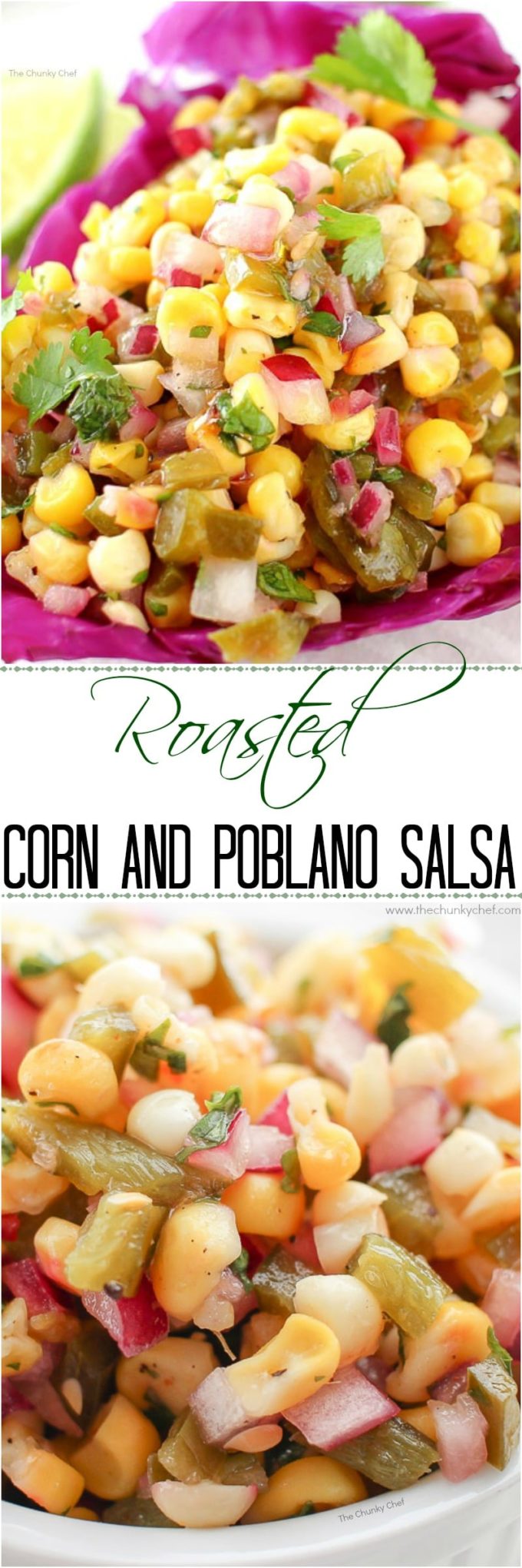 Roasted Corn and Poblano Salsa - The Chunky Chef