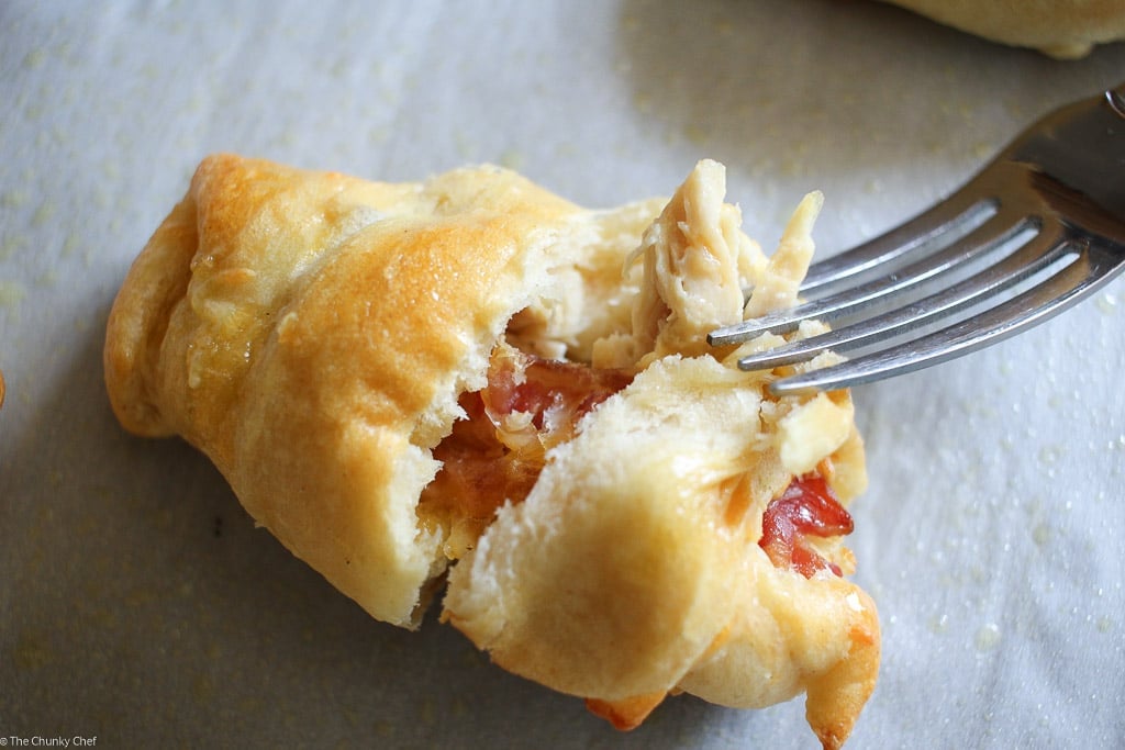 Chicken and Bacon Ranch Stuffed Crescents - The Chunky Chef