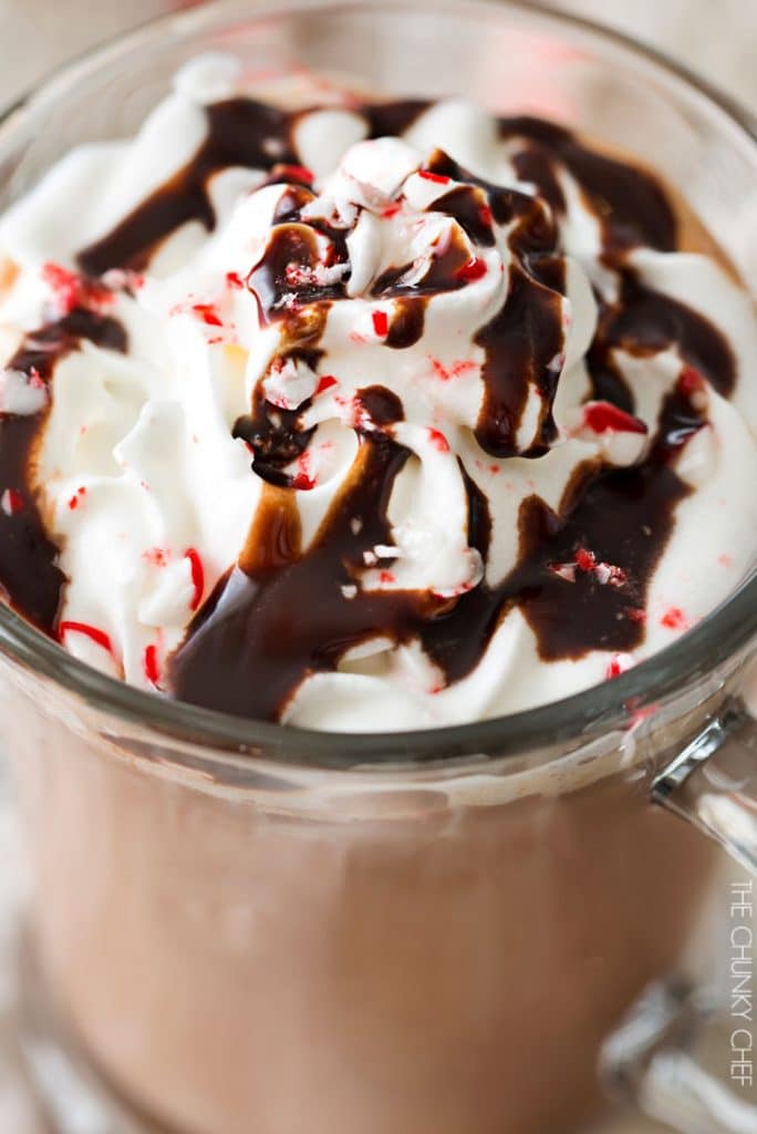 Creamy Peppermint Hot Chocolate - The Chunky Chef