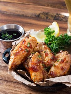 Jack Daniels Glazed Baked Chicken Wings - The Chunky Chef