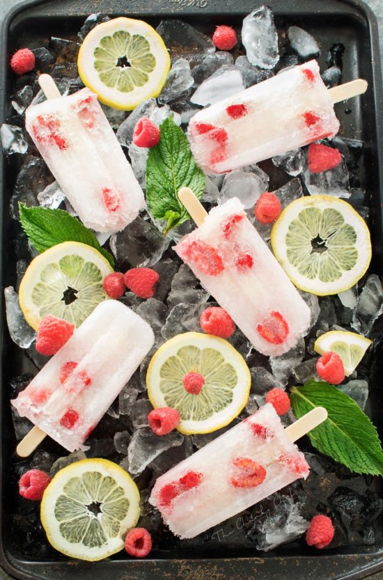 Raspberry Lemonade Popsicles - The Chunky Chef