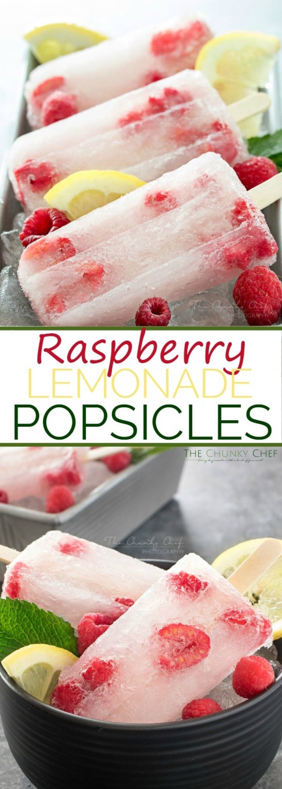 Raspberry Lemonade Popsicles - The Chunky Chef