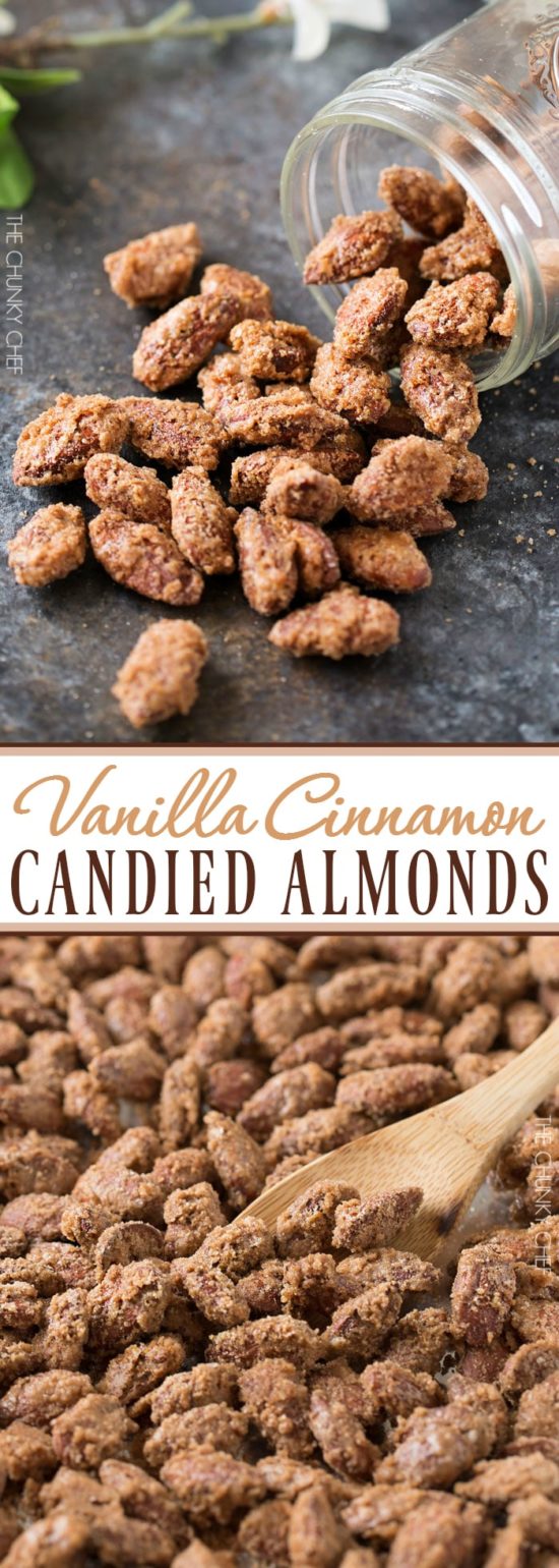 Vanilla Cinnamon Candied Almonds - The Chunky Chef