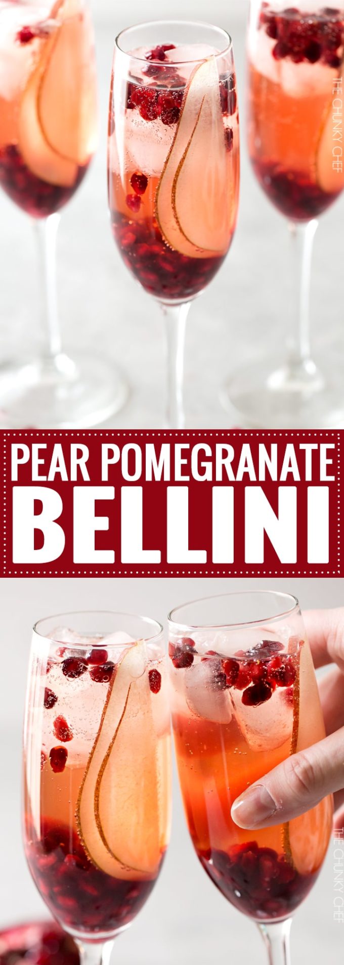 Pear Pomegranate Bellini - The Chunky Chef