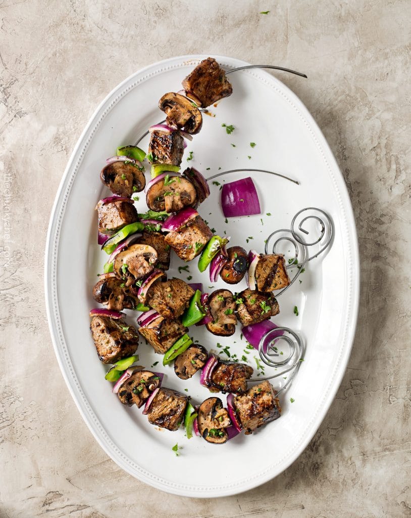 Easy Grilled Steakhouse Kebabs - The Chunky Chef