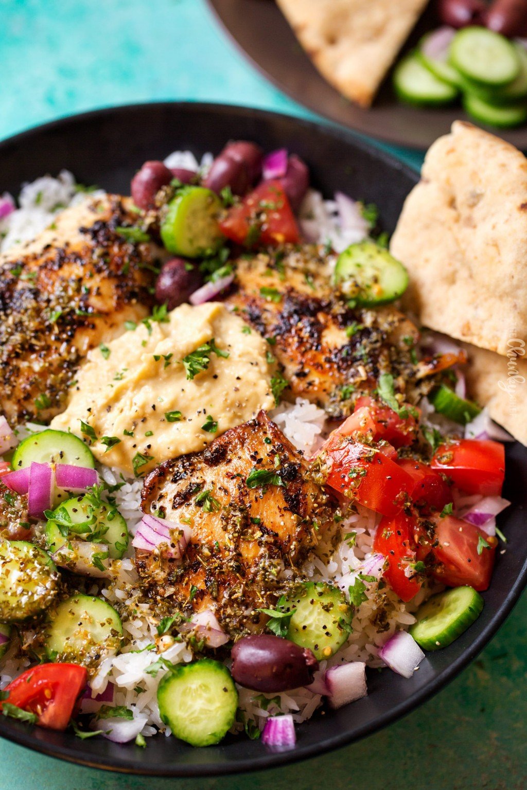 20 Minute Greek Chicken Rice Bowl - The Chunky Chef
