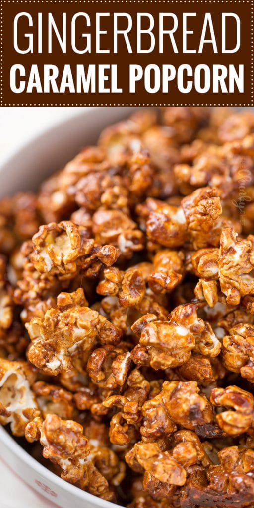 Easy Homemade Gingerbread Caramel Popcorn - The Chunky Chef