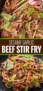 Sesame Garlic Beef Stir Fry - The Chunky Chef