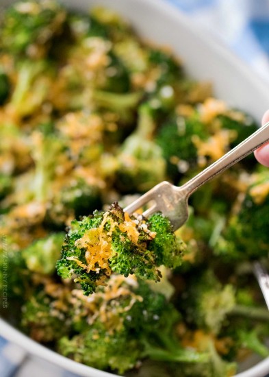 Crispy Cheesy Roasted Broccoli - The Chunky Chef