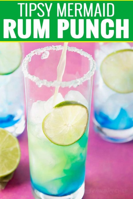 Tipsy Mermaid Rum Punch - The Chunky Chef