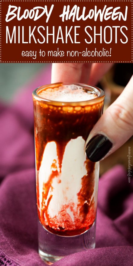 Bloody Halloween Milkshake Shots - The Chunky Chef