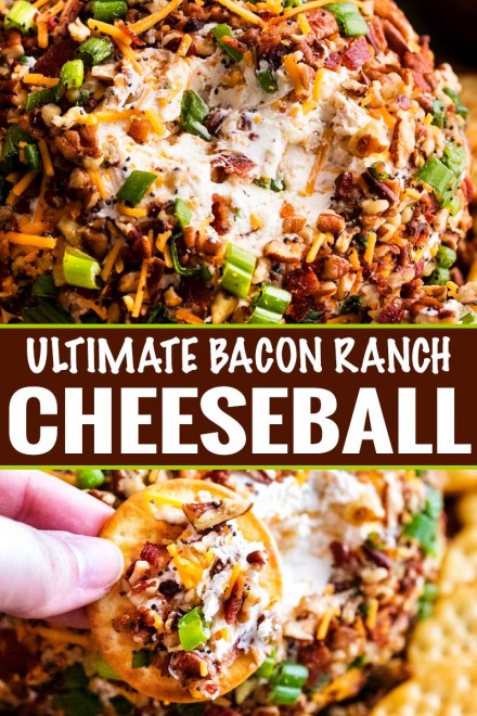 The Ultimate Bacon Ranch Cheese Ball Recipe - The Chunky Chef