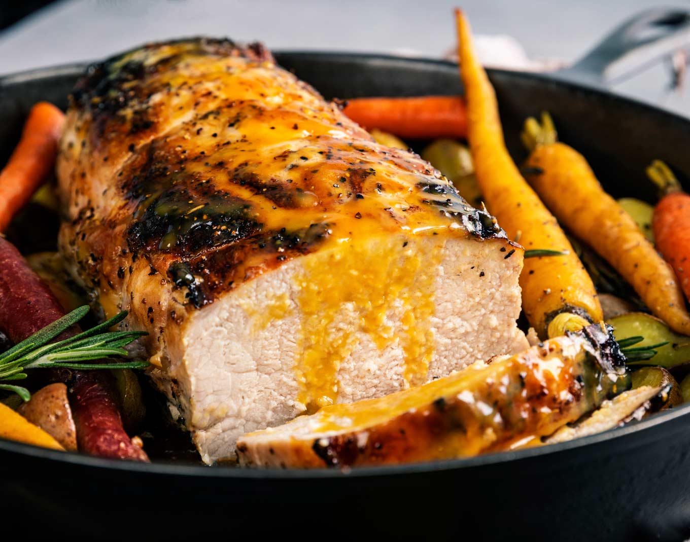 Maple Mustard Roasted Pork Loin Recipe - The Chunky Chef