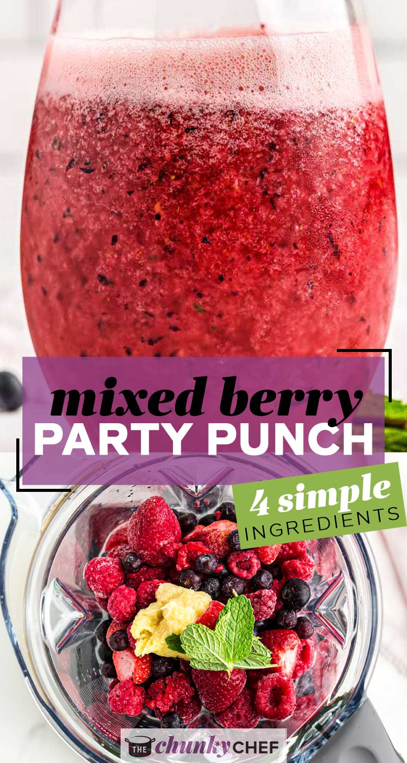 Mixed Berry Fruit Punch (great for parties) - The Chunky Chef