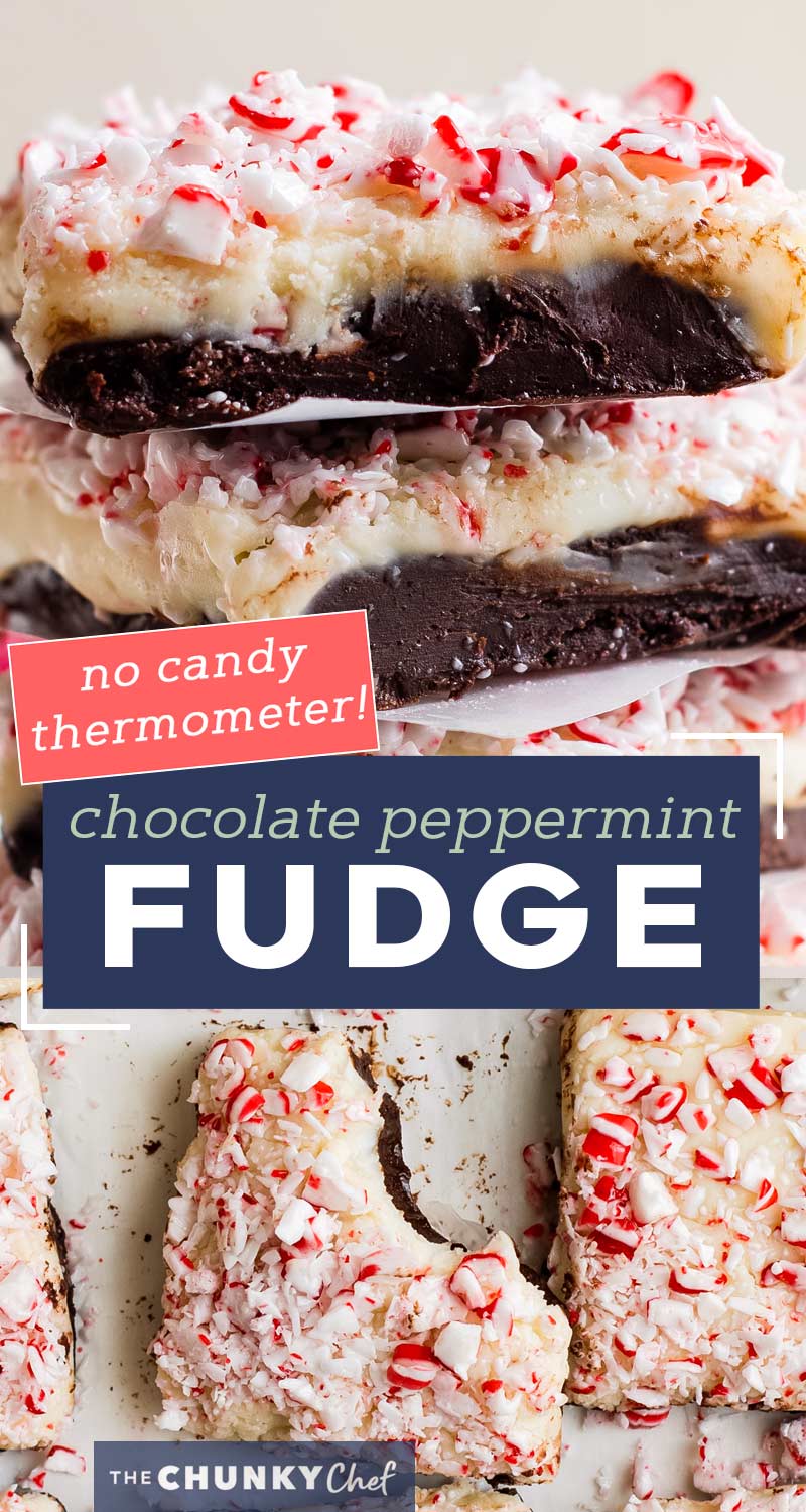 Peppermint Fudge Recipe (simple and easy) - The Chunky Chef