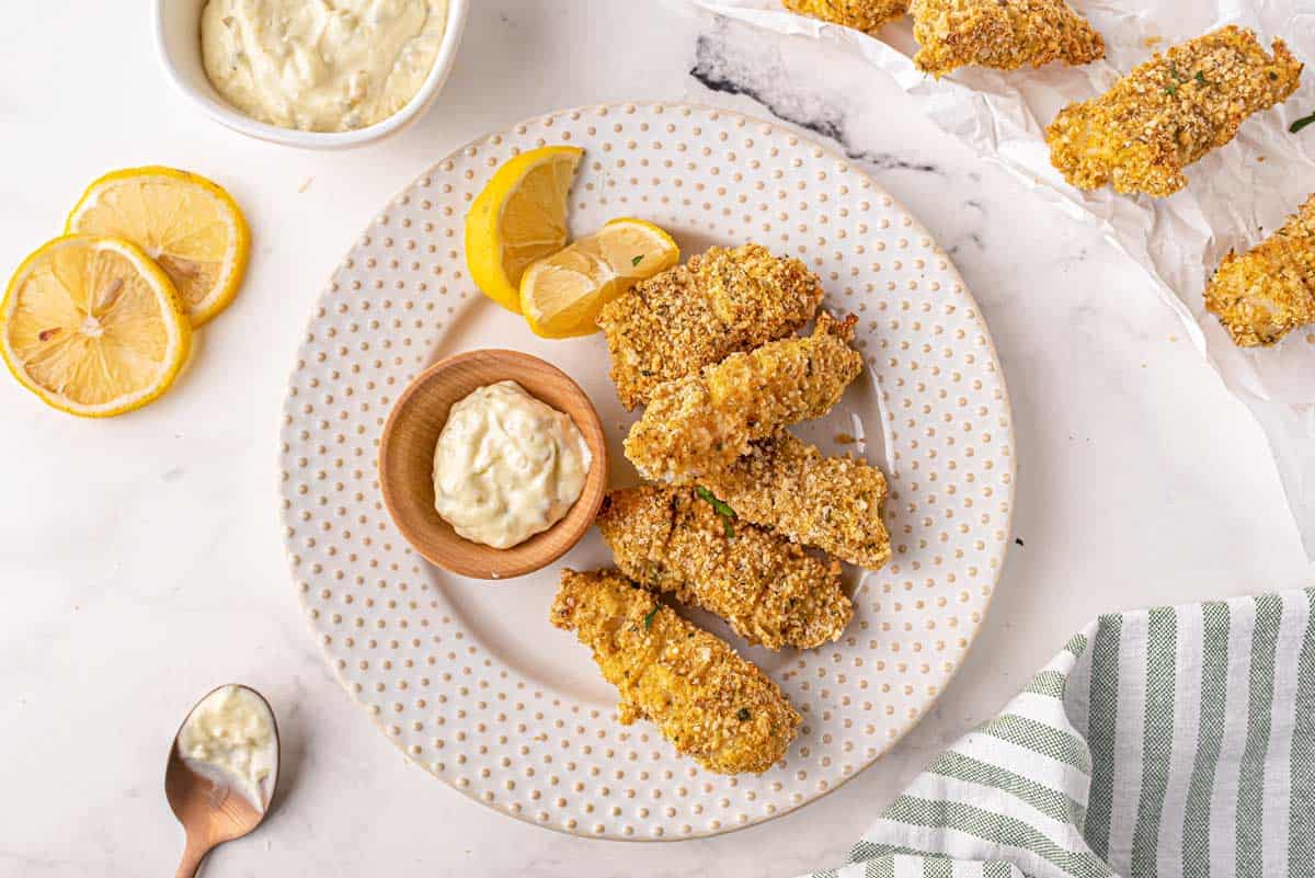 Parmesan Baked Fish Sticks - The Chunky Chef