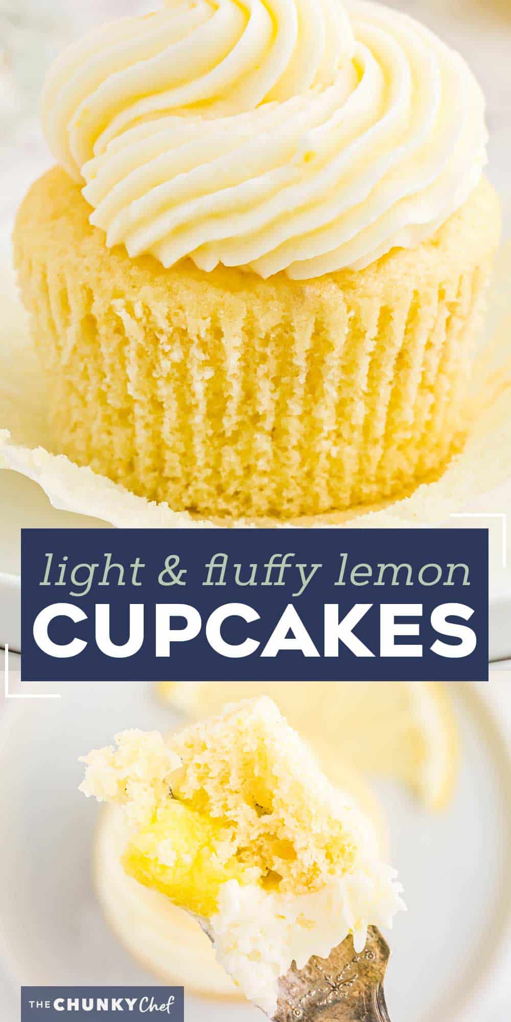 Lemon Cupcakes (from scratch) - The Chunky Chef