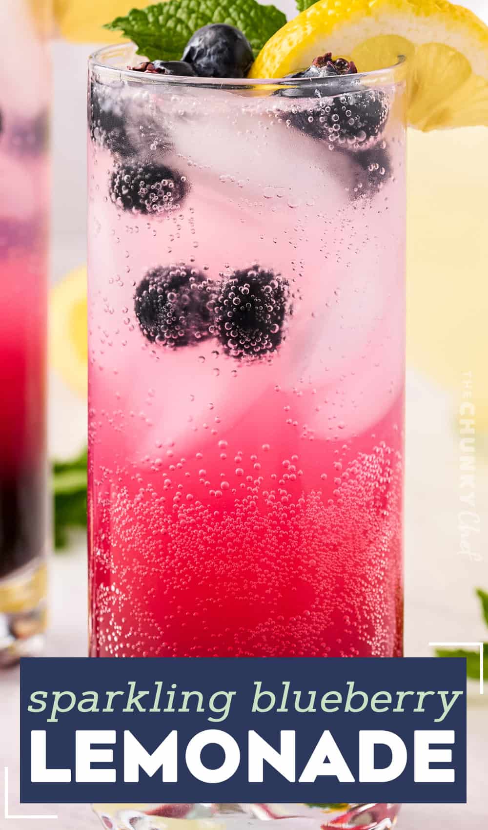 Sparkling Blueberry Lemonade - The Chunky Chef