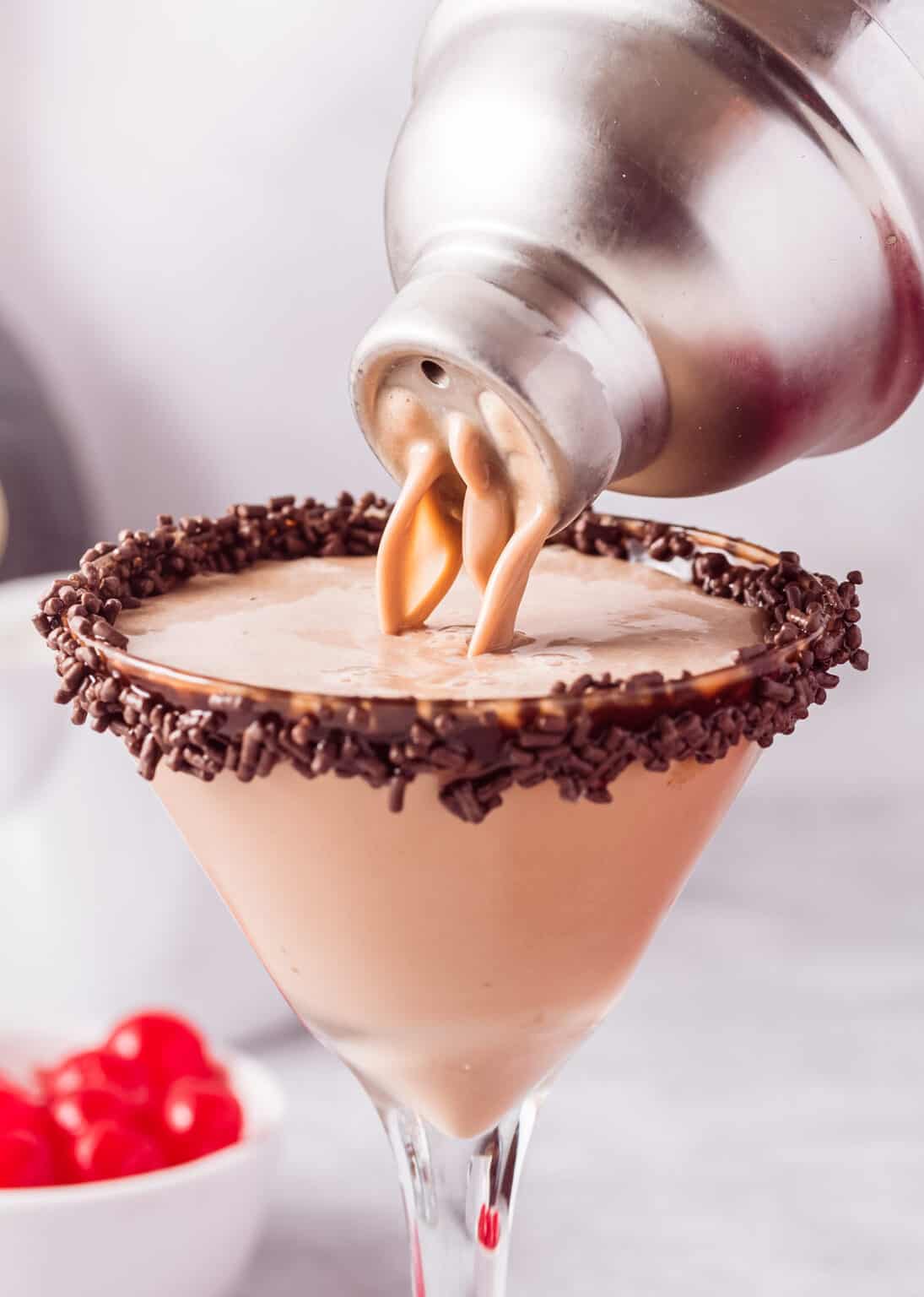 Chocolate Martini (individual and large batch versions) - The Chunky Chef