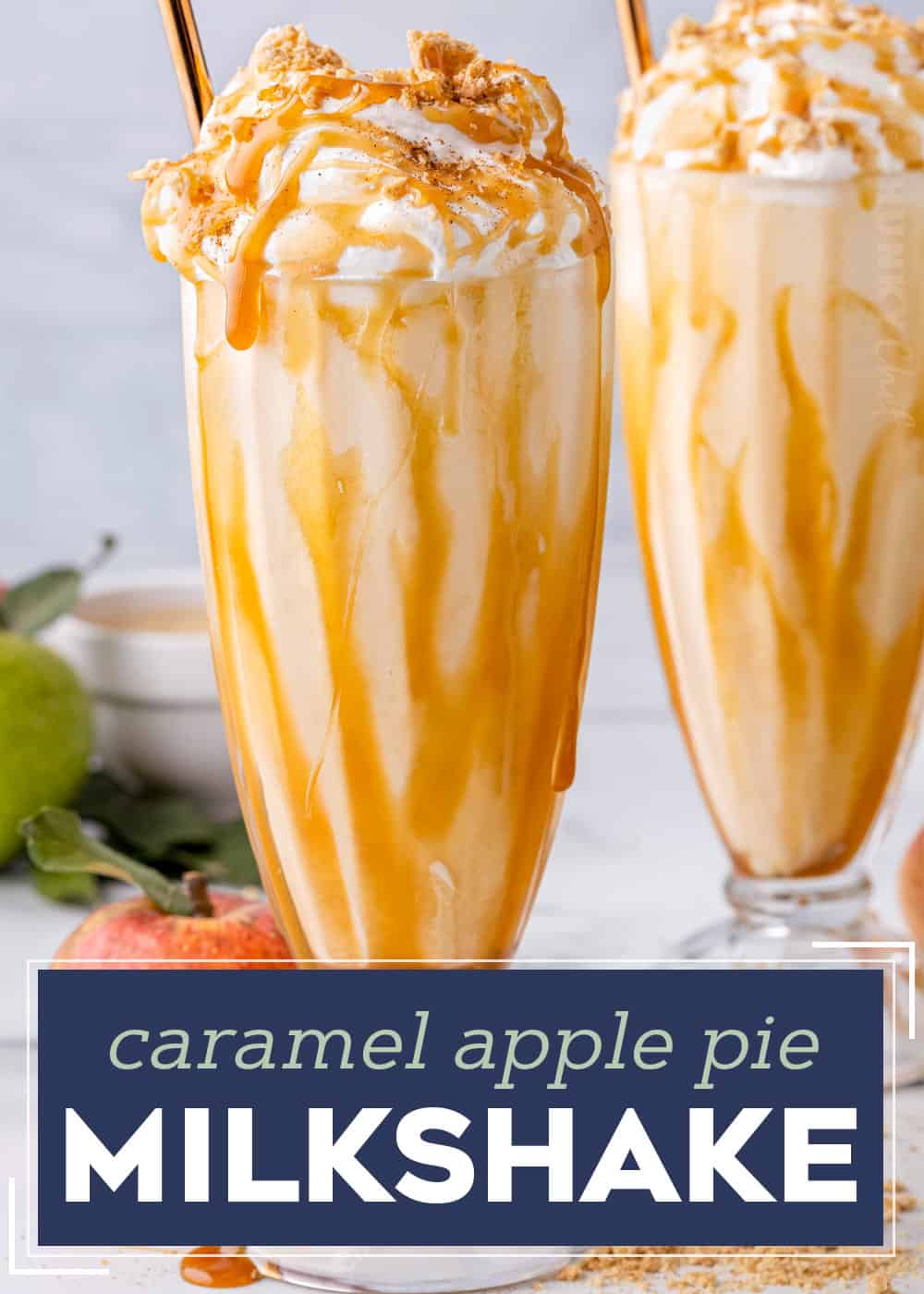 Caramel Apple Pie Milkshake Recipe - The Chunky Chef