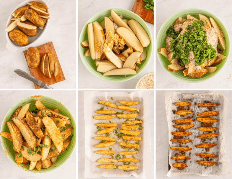 Seasoned Baked Potato Wedges - The Chunky Chef