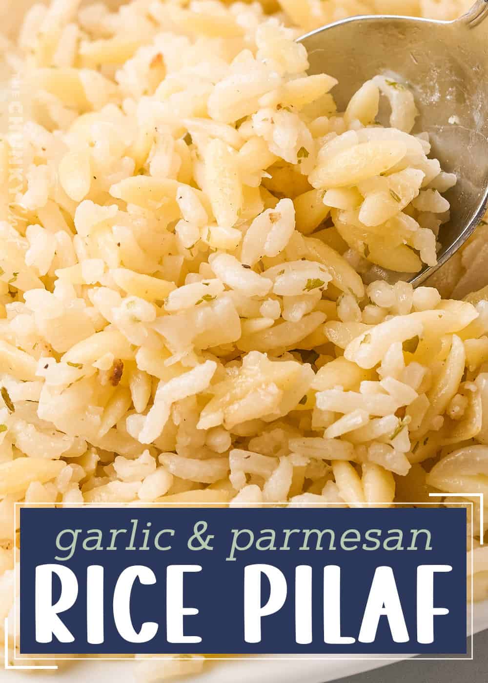 Garlic Parmesan Rice Pilaf - The Chunky Chef