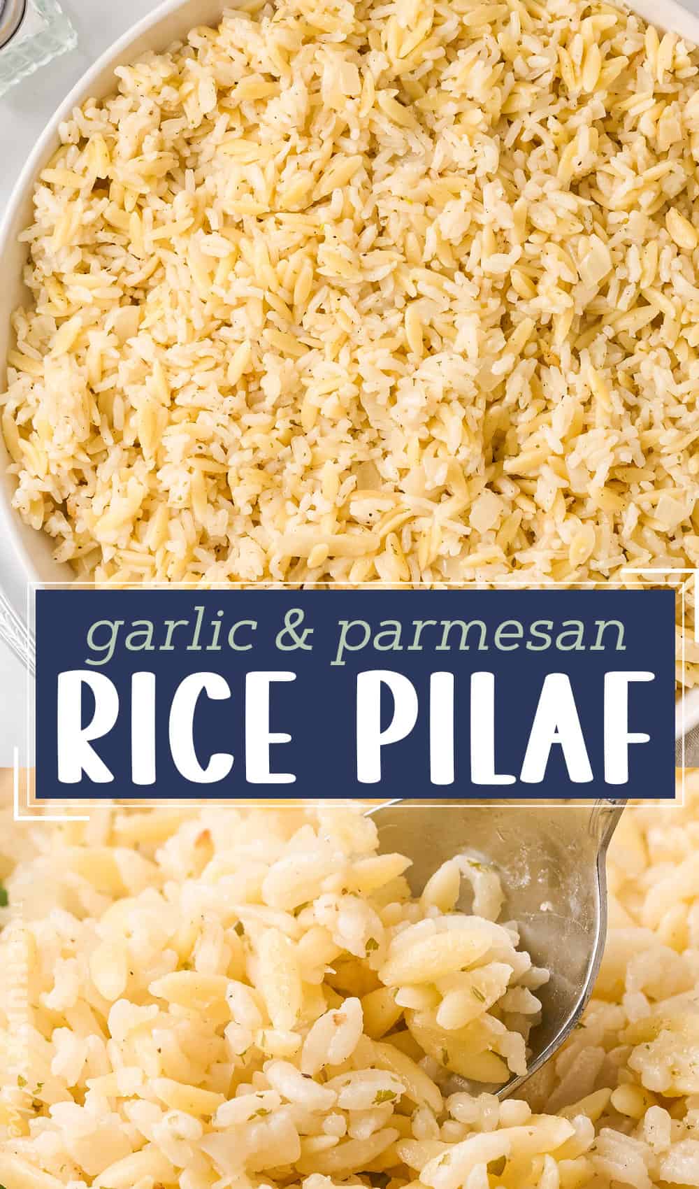 Garlic Parmesan Rice Pilaf - The Chunky Chef