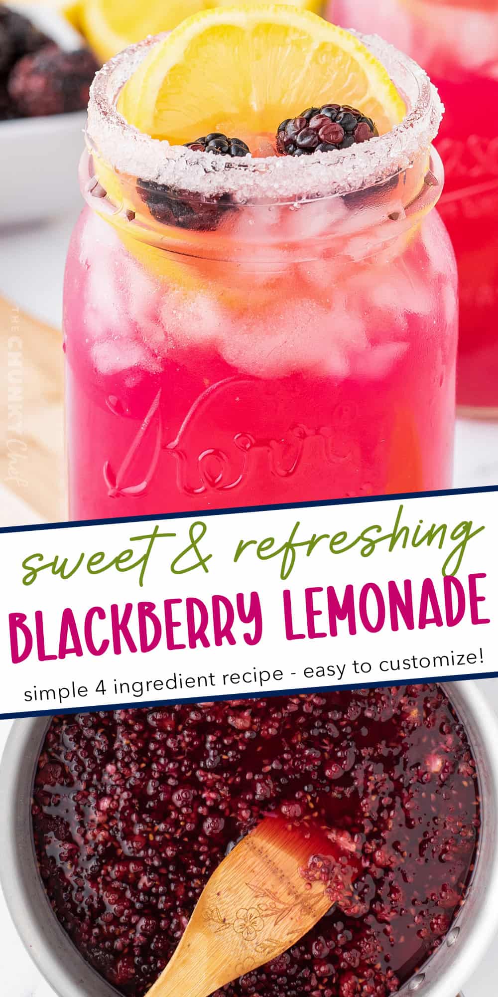 Refreshing Blackberry Lemonade (4 ingredients) - The Chunky Chef