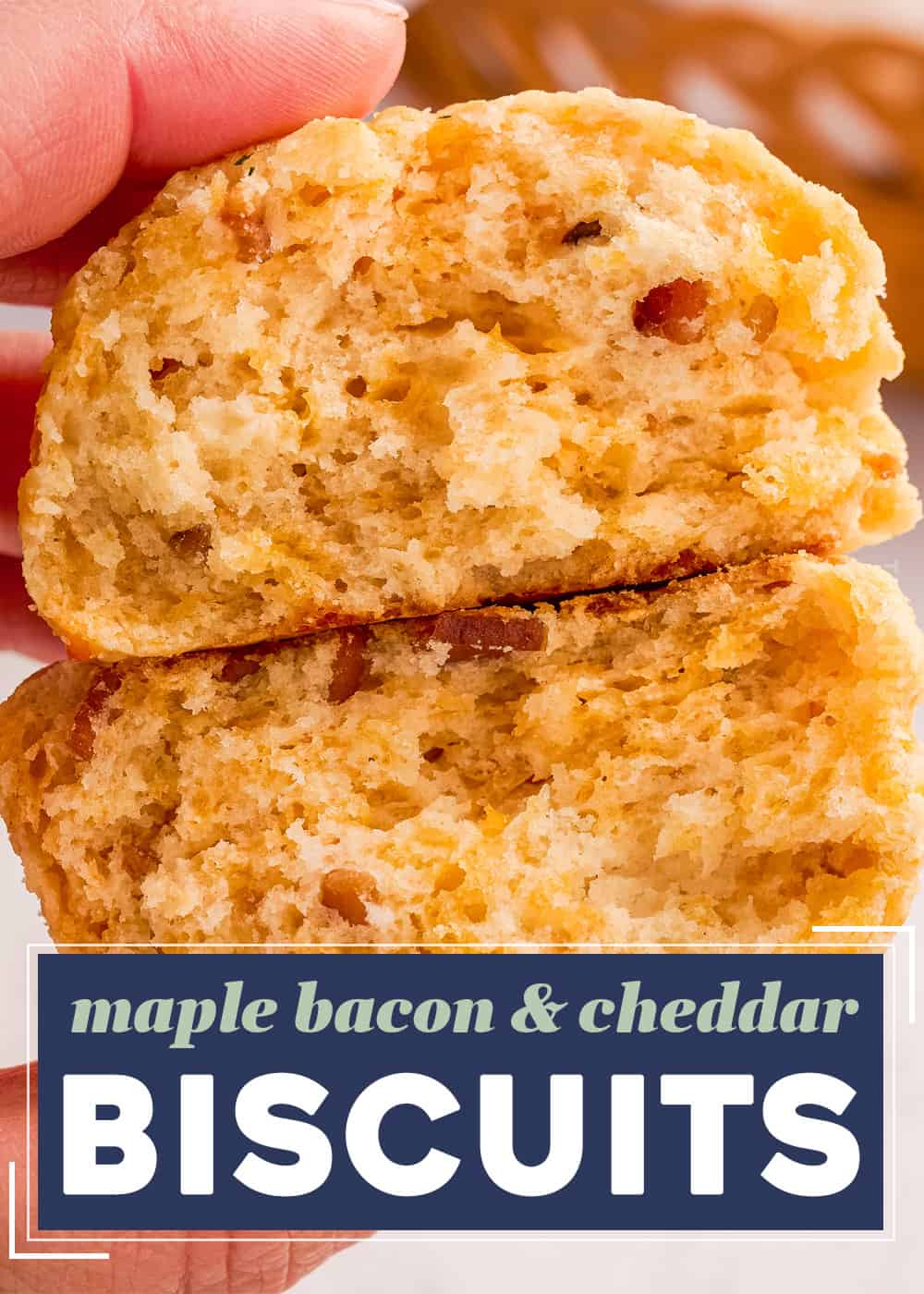 Maple Bacon & Cheddar Buttermilk Biscuits - The Chunky Chef