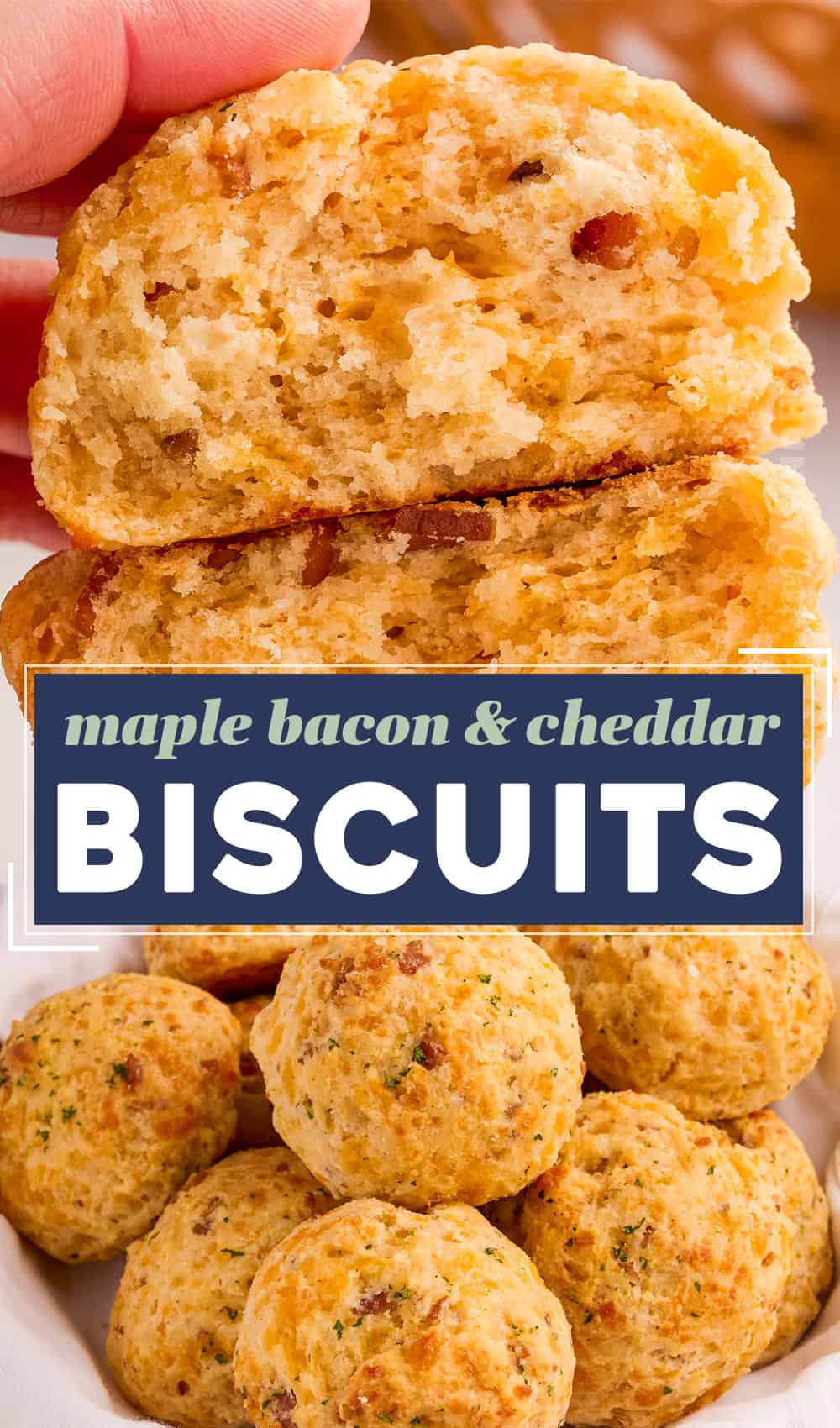Maple Bacon & Cheddar Buttermilk Biscuits - The Chunky Chef