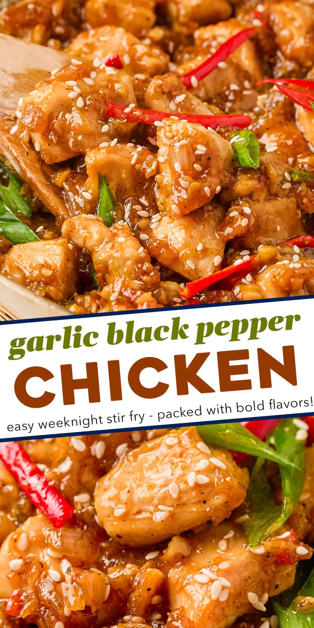 Garlic Black Pepper Chicken Stir Fry - The Chunky Chef