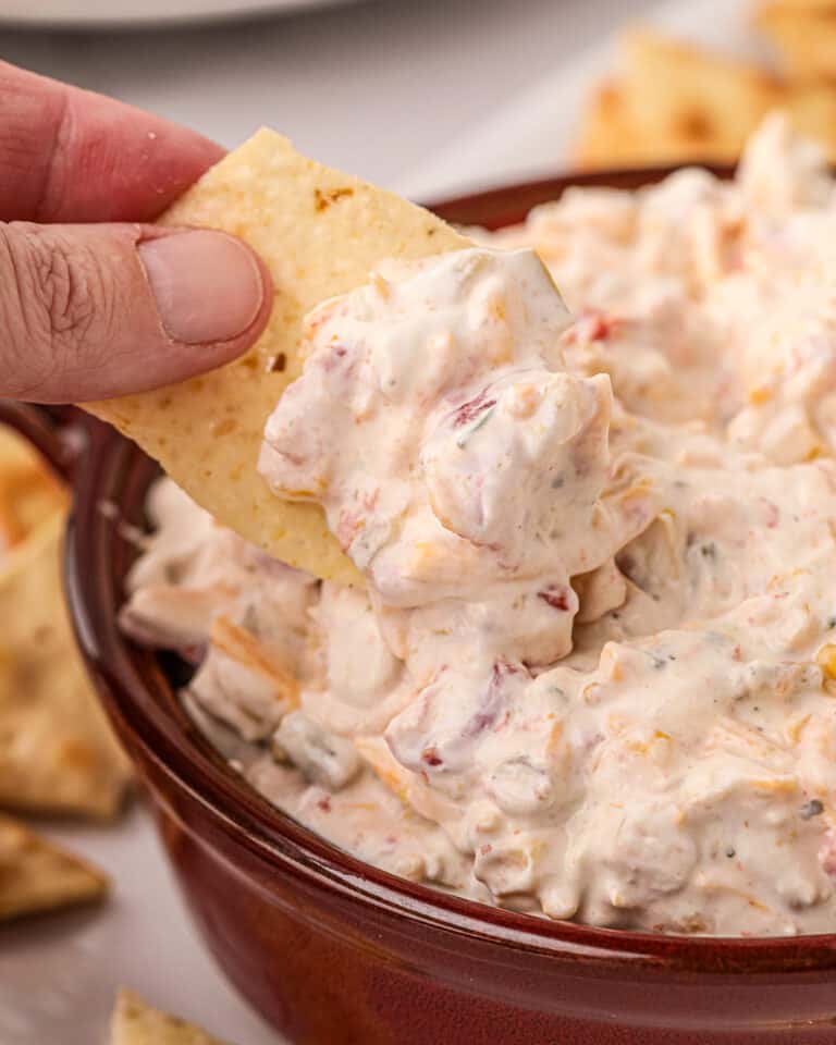 TikTok-style Boat Dip (creamy rotel ranch dip) - The Chunky Chef