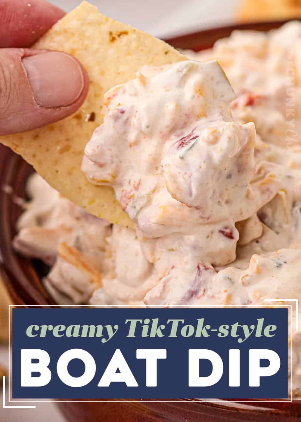 TikTok-style Boat Dip (creamy rotel ranch dip) - The Chunky Chef