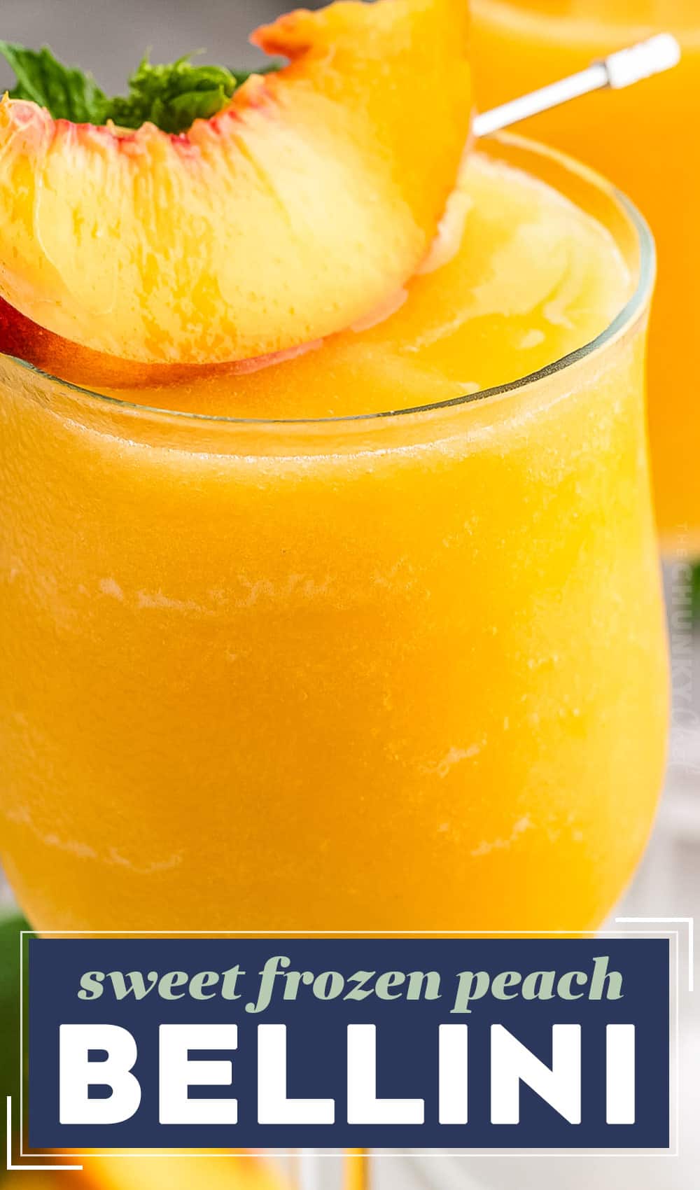 Frozen Peach Bellini - The Chunky Chef