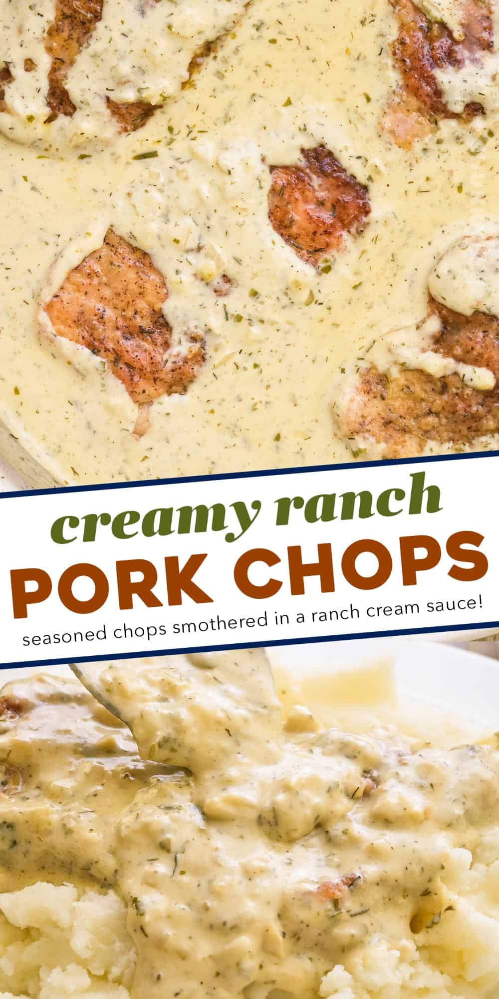 Creamy Ranch Smothered Pork Chops - The Chunky Chef