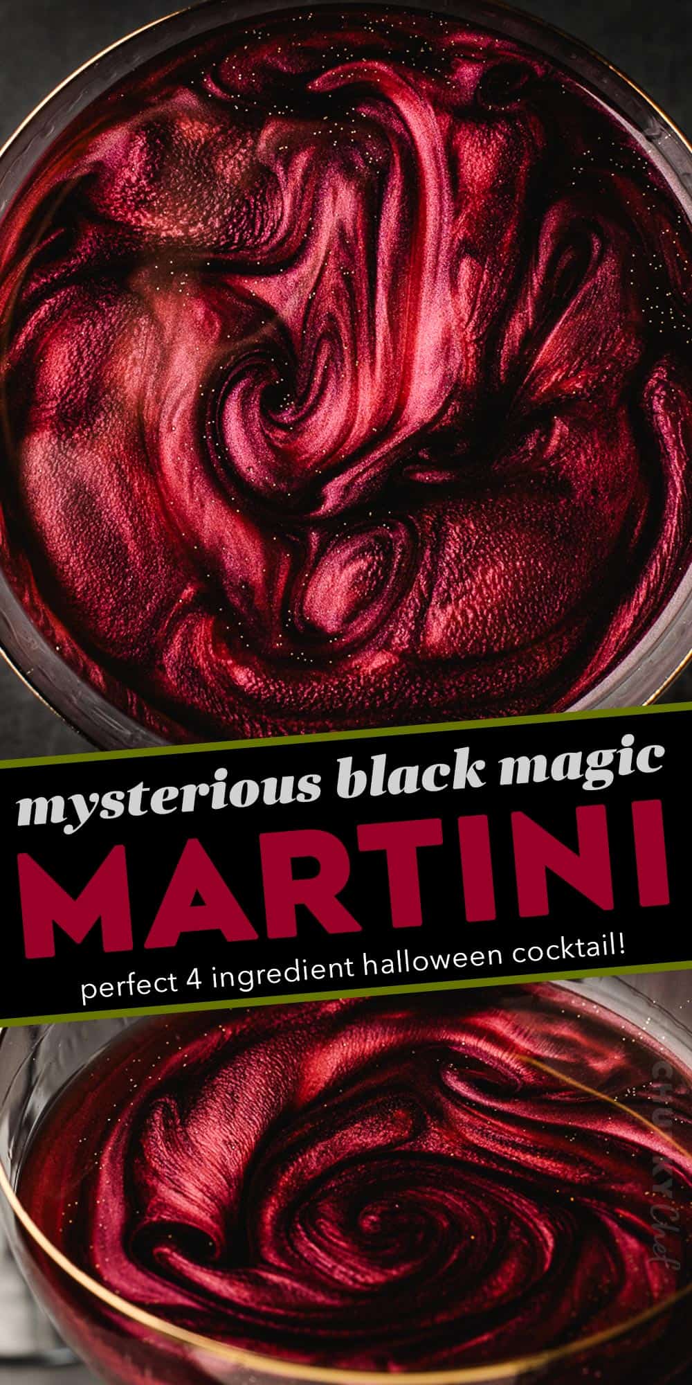 Black Magic Martini (black vodka martini) - The Chunky Chef