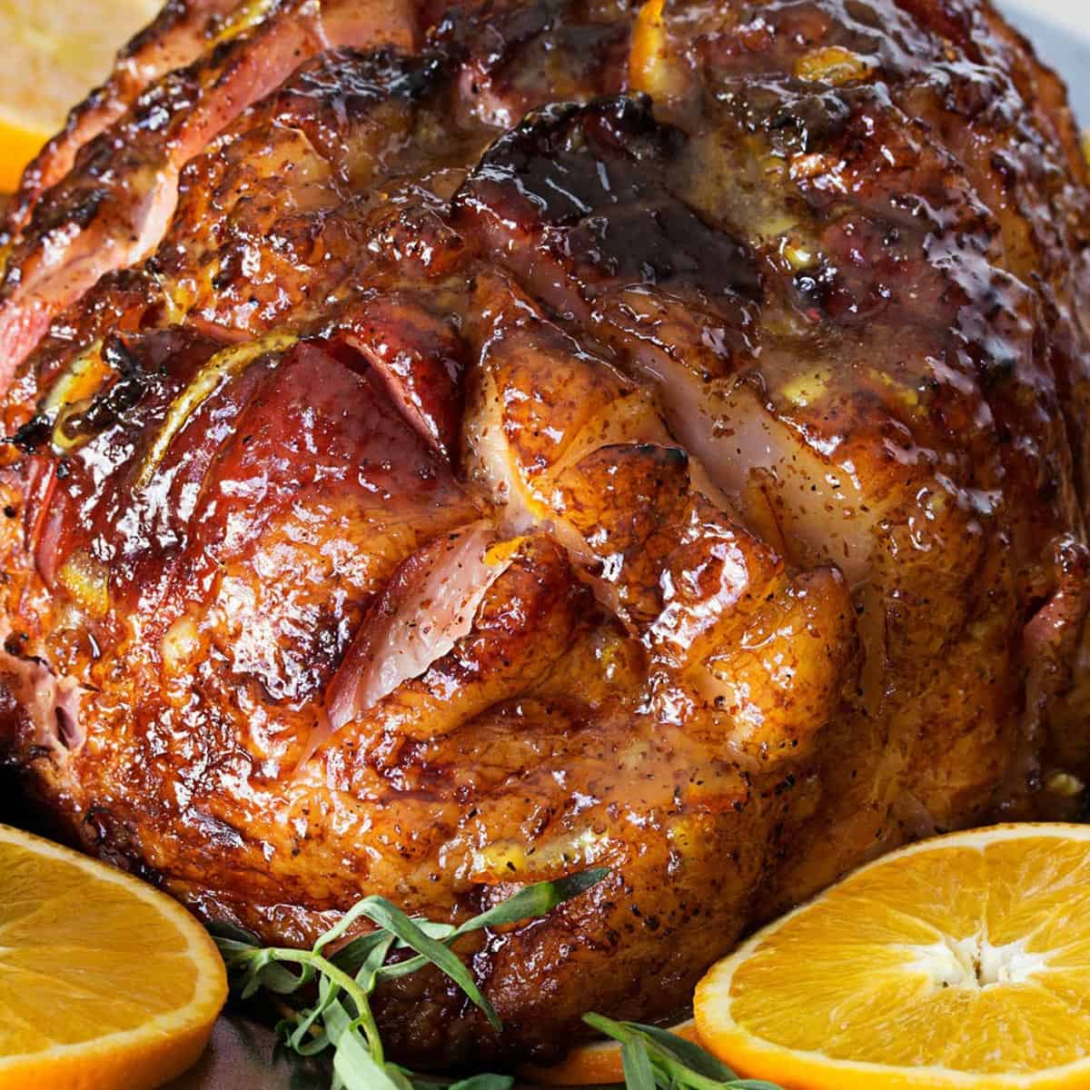 Brown Sugar Orange Glazed Spiral Ham - The Chunky Chef