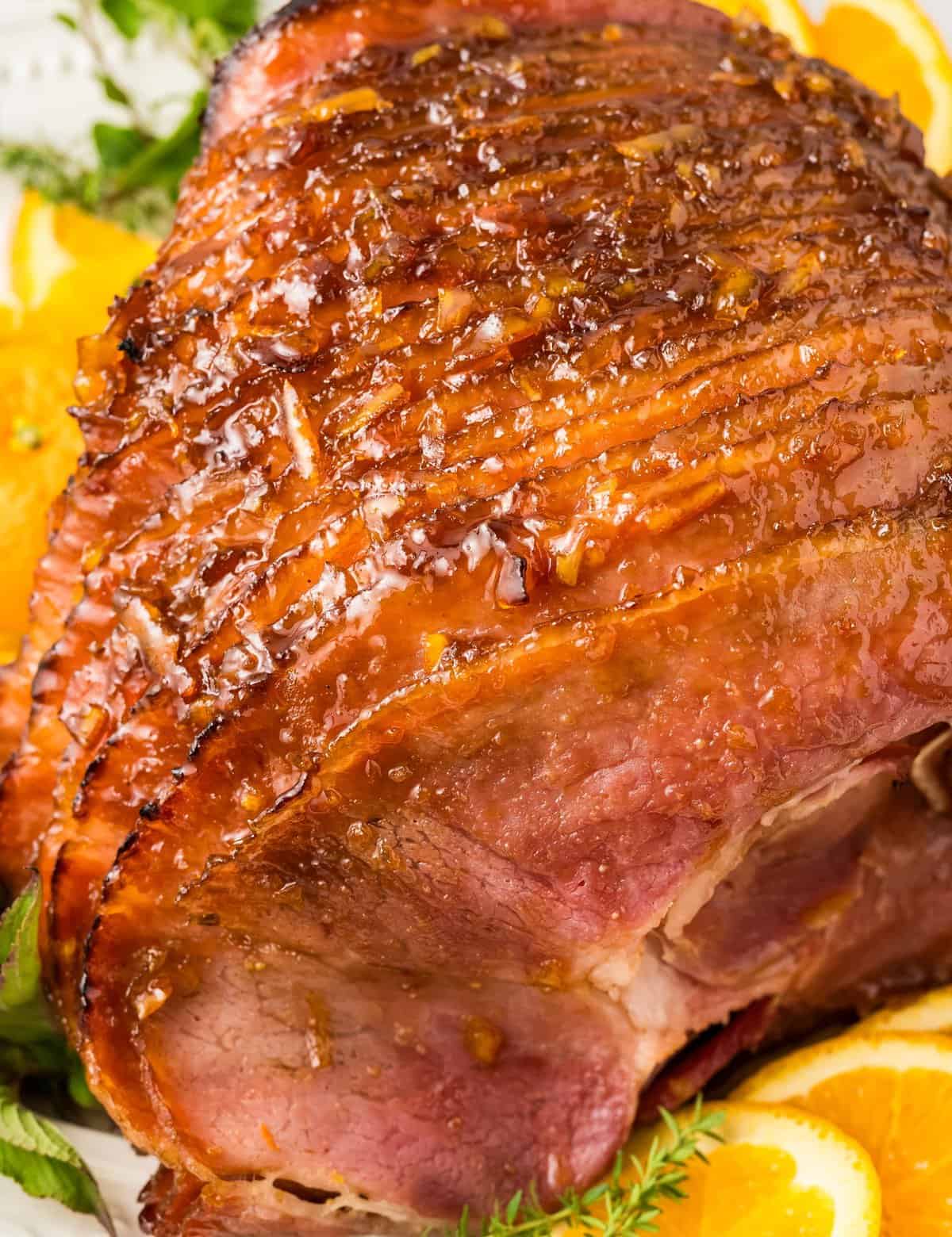 Brown Sugar Orange Glazed Spiral Ham - The Chunky Chef