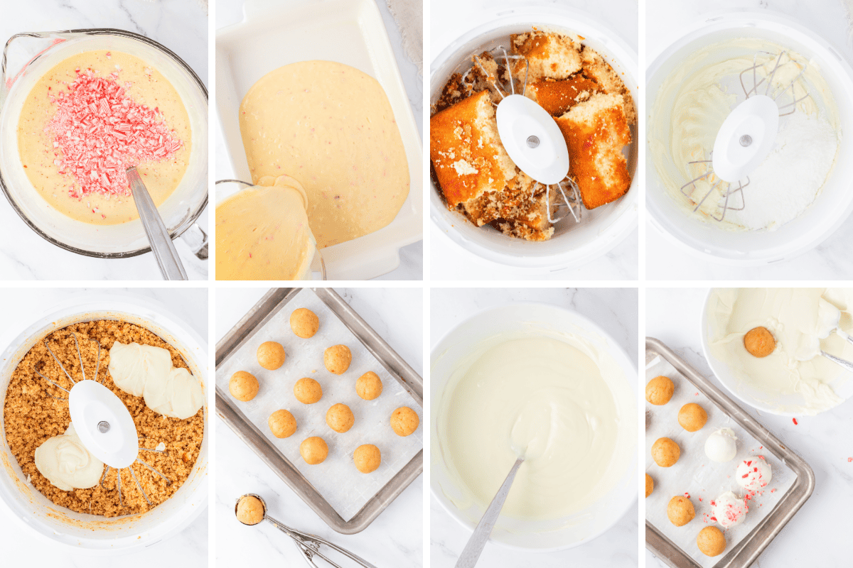 Candy Cane Cake Balls - The Chunky Chef