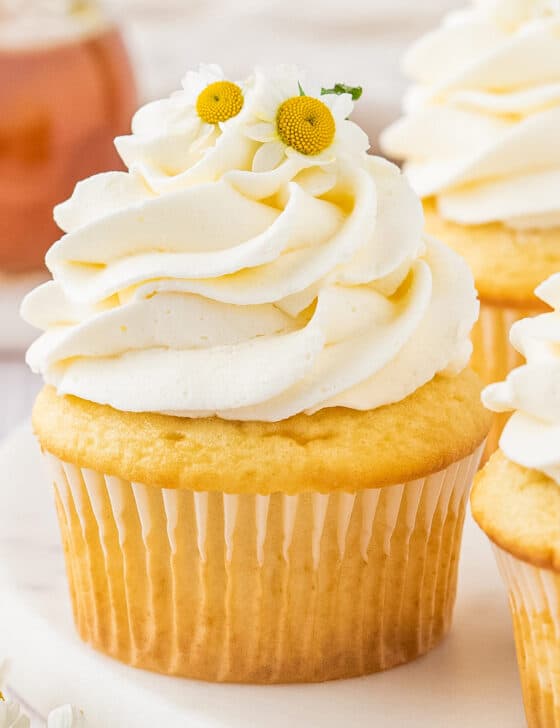 Chamomile Cupcakes with Honey Buttercream - The Chunky Chef
