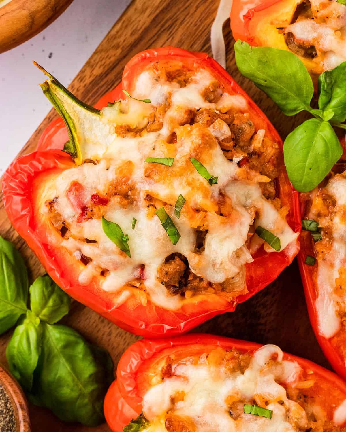 Italian Sausage Stuffed Peppers - The Chunky Chef