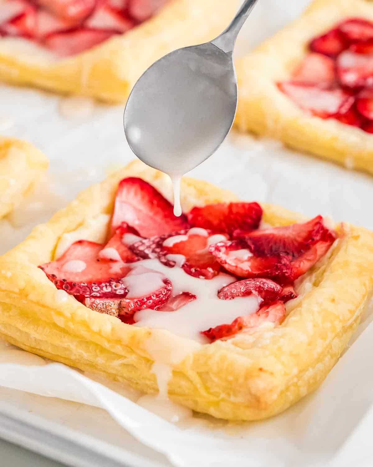 Easy Strawberry Danish - The Chunky Chef