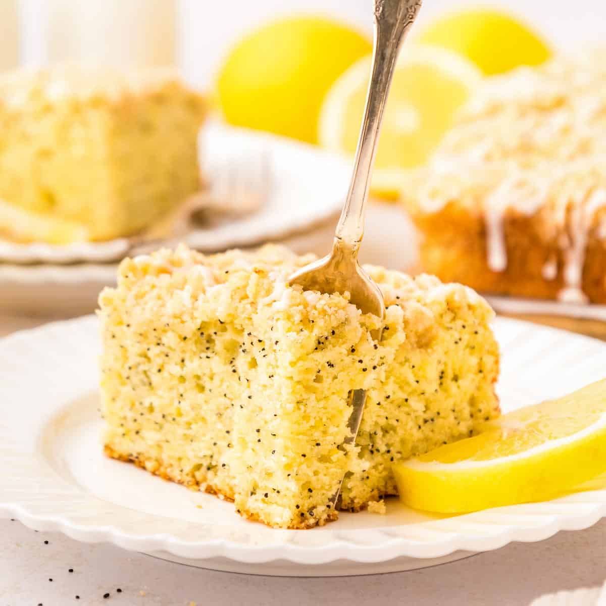 Lemon Poppyseed Coffee Cake - The Chunky Chef