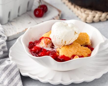 Simple Cherry Cobbler - The Chunky Chef