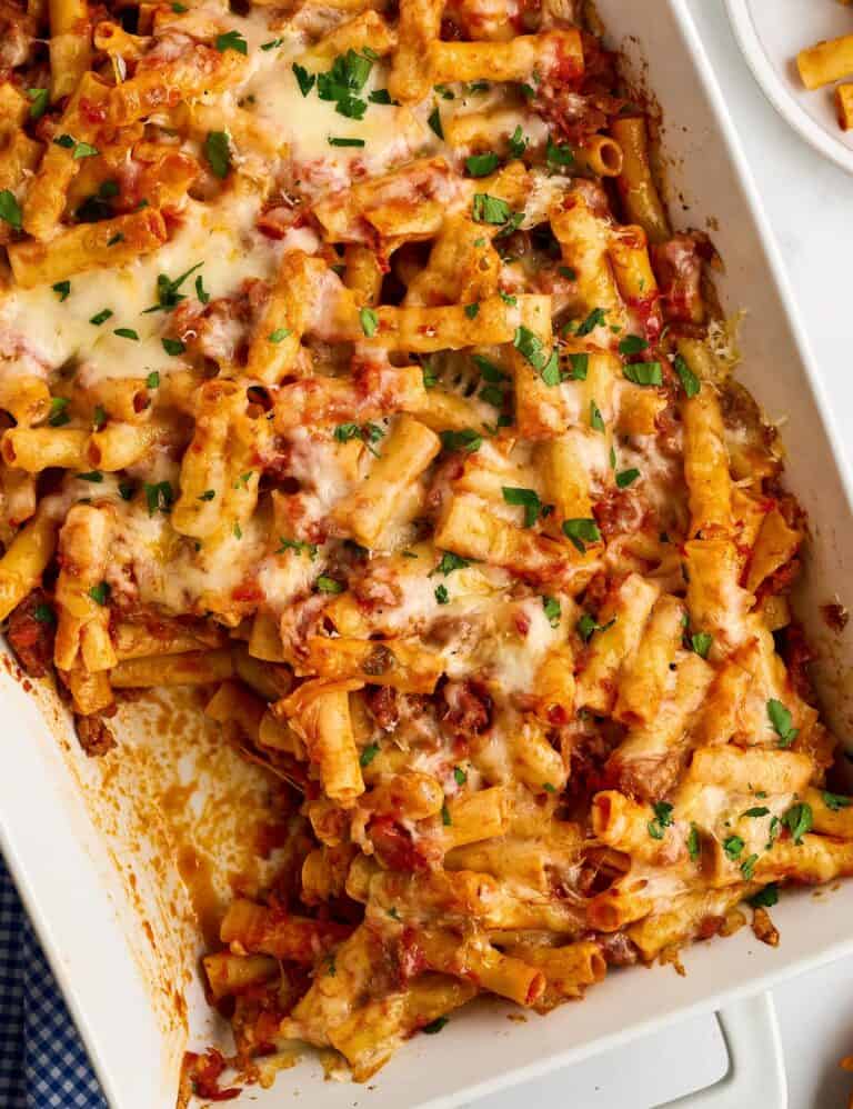 Italian Sausage Baked Ziti - The Chunky Chef