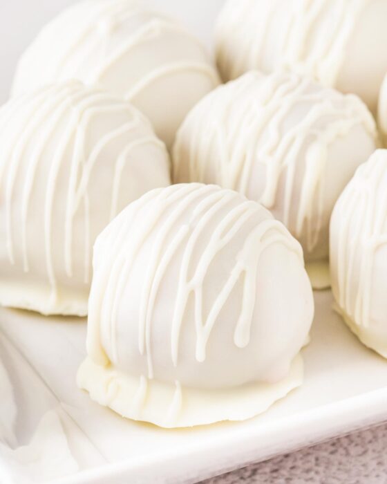 Raspberry White Chocolate Cake Balls - The Chunky Chef