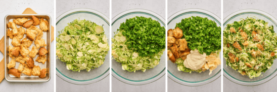 Shaved Brussels Sprouts Caesar Salad - The Chunky Chef