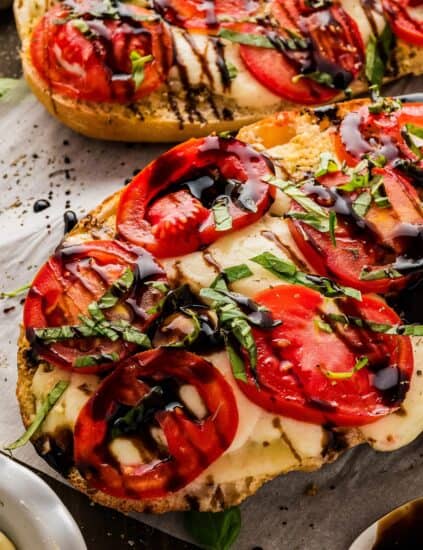Caprese Garlic Bread - The Chunky Chef